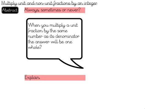 Fractions Multiply Unit And Non Unit Fractions By An Integer Year 5 Teaching Resources