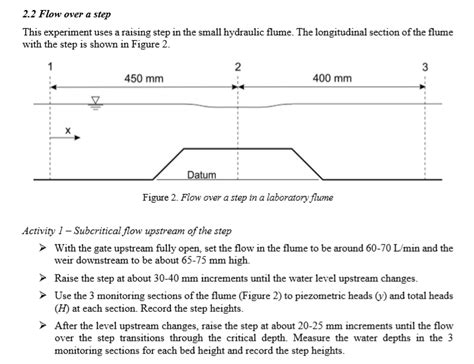 2 2 Flow Over A Step This Experiment Uses A Raising Chegg Com