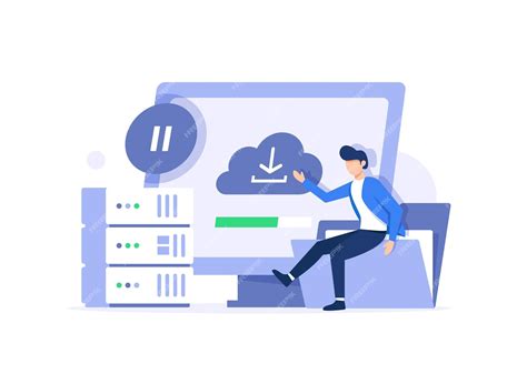 Premium Vector Big Data And Cloud Computingactionable Data Conceptbusiness Characters Using