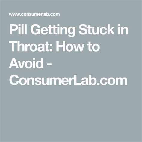 Pill Stuck In Your Throat Here S What To Do Artofit