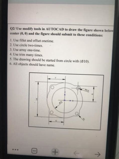 Solved Q2 Use Modify Tools In Autocad To Draw The Figure