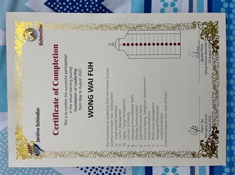 Leadership Training Schindler Wong Wai Fuh Dylan