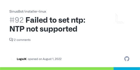 Failed To Set Ntp NTP Not Supported Issue 92 SinusBot Installer