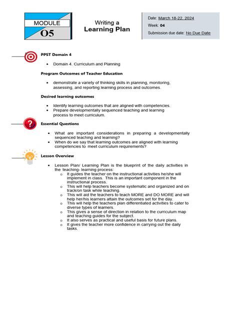 Ped 12 Module5 031339 Pdf Lesson Plan Learning