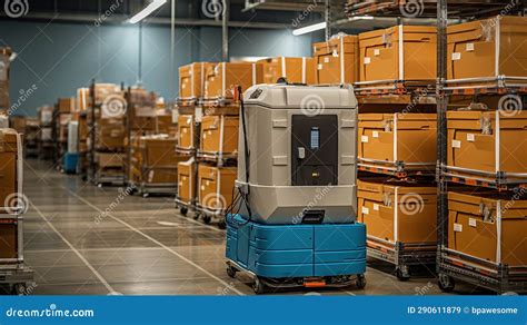 Smart Warehousing Solutions Modern Robotics And Advanced Logistics Generative Ai Stock Image