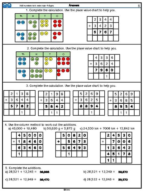 Adding Numbers With More Than 4 Digits By Math And Writing Hub Tpt
