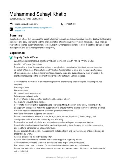 naukri muhammadsuhaylkhatib 3y 0m pdf supply chain logistics
