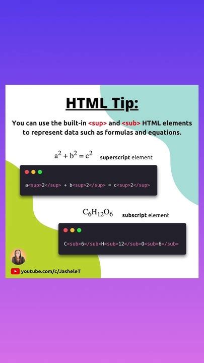 Html Subscript And Superscript Elements Html Htmltips Htmlelements