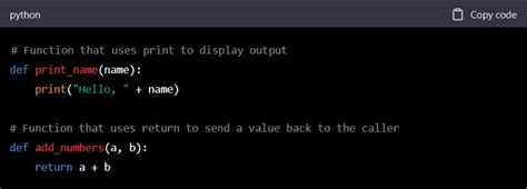 what is the difference between return and print in a function