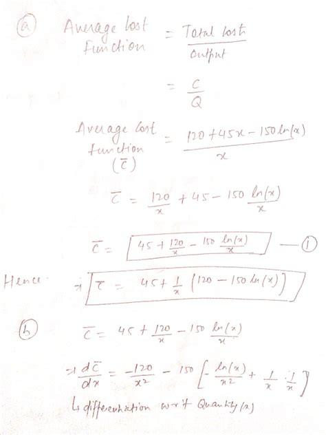 The Cost Of Producing X Units Of A Product Is Modeled By The Following