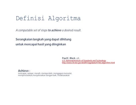 Algoritma And Pemrograman Pendahuluan Ppt