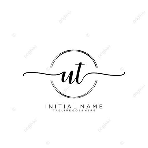 Circular Template Vector Of The Ut Handwritten Logo Vector Script