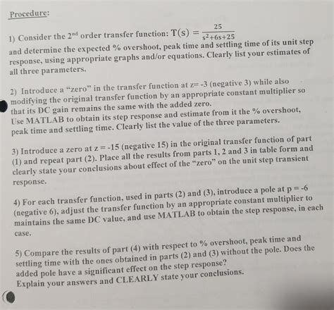 solved procedure 25 1 consider the 2nd order transfer