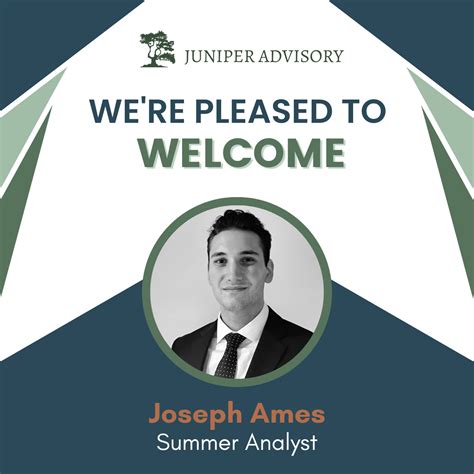 Juniper Advisory Welcomes Summer Analyst Joseph Ames Juniper Advisory