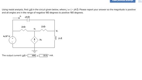 Solved View Previous Attempt Using Nodal Analysis Find It Chegg