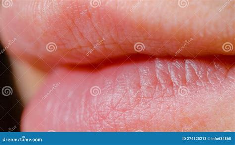 Macro Dof Young Caucasian Female S Soft Mouth From Viewed From Up Close Stock Image Image