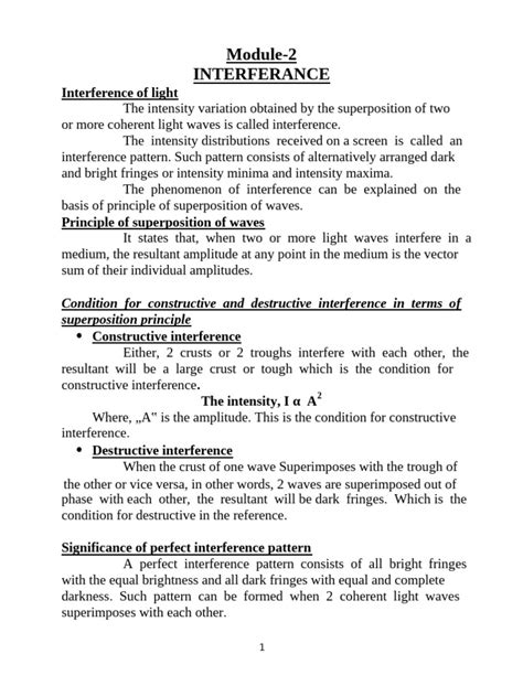 Module 2 2019 Interference And Diffraction Pdf Coherence Physics