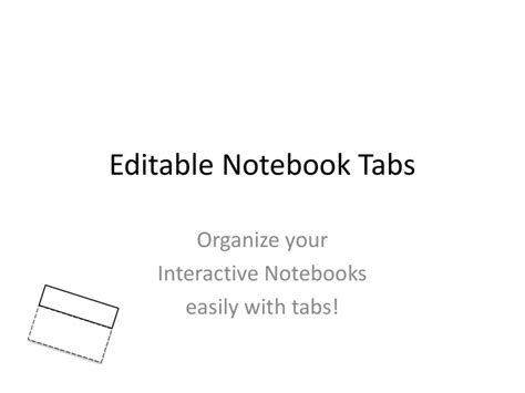 Editable Notebook Tabs Template