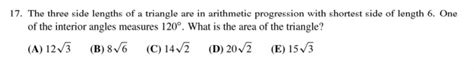 Solved 17 The Three Side Lengths Of A Triangle Are In