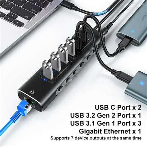 Dgsddk Usb C Ethernet Usb Hub Rj45 10 100 1000 Gigabit Splitter Network
