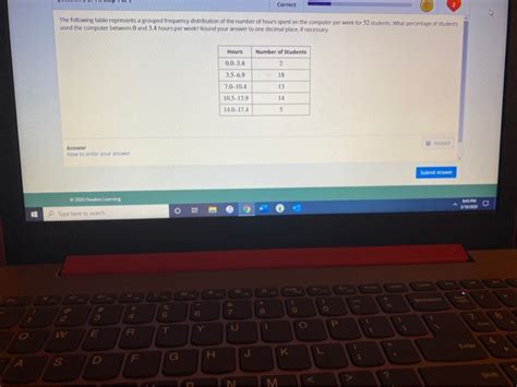 Solved Correct The Following Table Represents A Grouped