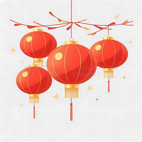 红灯笼ai数字艺术 红灯笼喜迎春卡通元素 Ai平面元素免费下载格式4096像素编号71690716 千图网