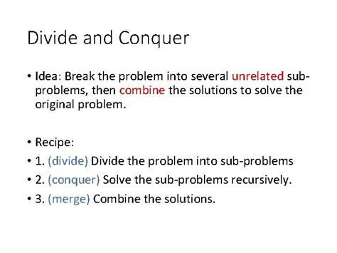 Lecture 2 Divide And Conquer Basic Algorithm Design