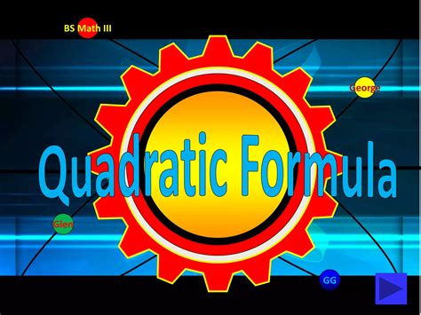 Quadratic Formula Pptx Physics Science