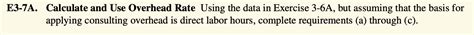 Solved 3 6A Calculate And Use Overhead Rate Selected Data Chegg Com