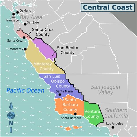 Map Of Ca Central Coast
