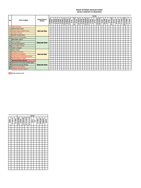 Rekap Hafalan 4c Ta 24 25 Pdf