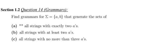 solved section 1 2 question 14 grammars find grammars for