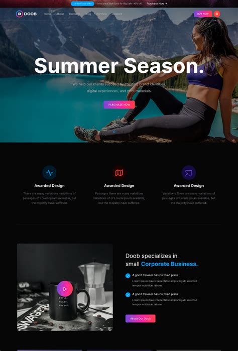 sass landing page doob business and consulting bootstrap5 template