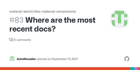 Where Are The Most Recent Docs Issue 83 Material Admin Doc Material Components GitHub