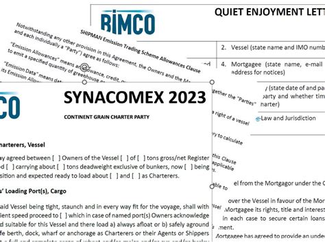 Christian Hoppe On Linkedin Bimco Contracts Clauses Synacomex
