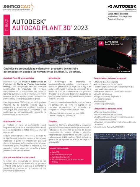 Brochure 2023 Autocad Plant 3d Pdf Cad Automático Autodesk
