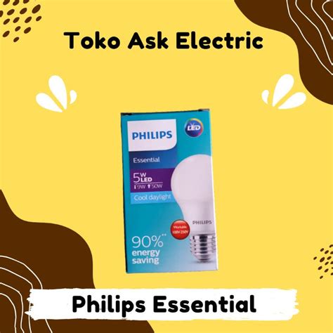 Jual Philips LED Essential 5 Watt Lampu LED Lampu Philips Lampu Awet LampuTerang Kebutuhan Rumah