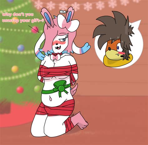 Rule 34 Absurd Res Ambiguous Gender Anthro Arms Tied Bedroom Eyes Belly Blush Bodily Fluids