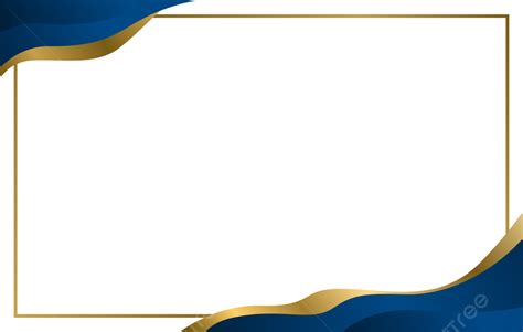 Bordure De Certificat Bleu Doré Folio Format F4 Transparent PNG