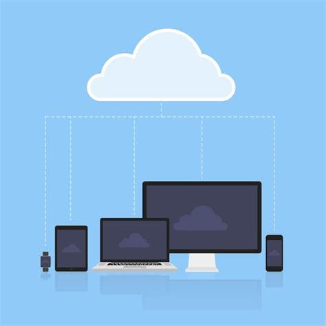 Premium Vector Cloud Computing Concept Various Devices Like