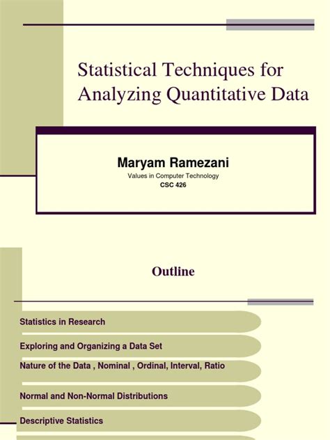 Statistical Techniques For Analyzing Quantitative Data Pdf