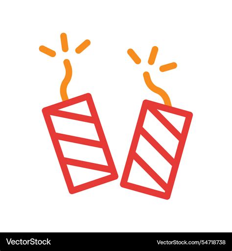 Two Red Firecrackers With Fuse Concept Royalty Free Vector