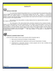 Understanding Linear Programming Duality: Concepts and | Course Hero