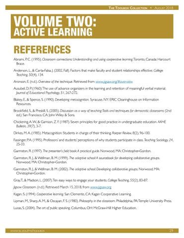 Toolbox Collection Vol 2 Active Learning By National Resource Center For The First Year