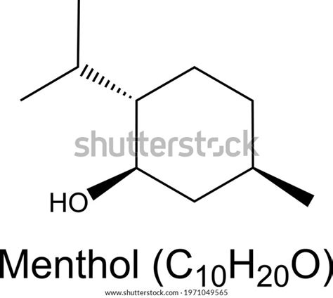 Menthol Molecule Chemical Structural Formula เวกเตอร์สต็อก ปลอดค่า
