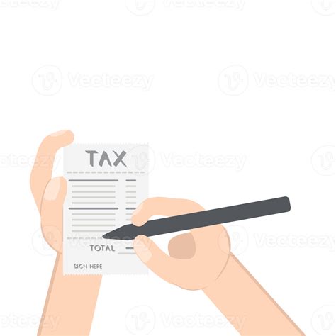 Hand Sign Tax Paper Using Pen 16725947 Png