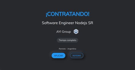 Software Engineer Nodejs Sr En Ayi Group Torre