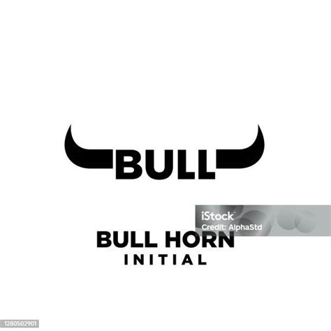 황소 뿔 편지 로고 아이콘 디자인 벡터 일러스트 블랙 배경 가축에 대한 스톡 벡터 아트 및 기타 이미지 가축 가축떼 검은색 Istock
