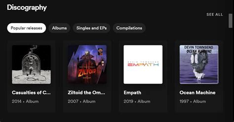 Curious Observation Casualties Of Cool Is Devins Most Popular Album On Spotify Excluding Dtp