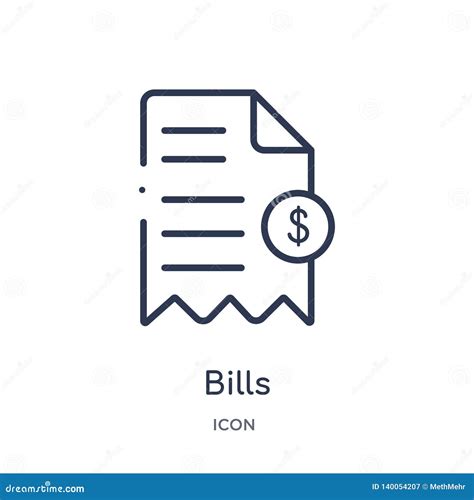Linear Bills Icon From Ecommerce And Payment Outline Collection Thin Line Bills Vector Isolated